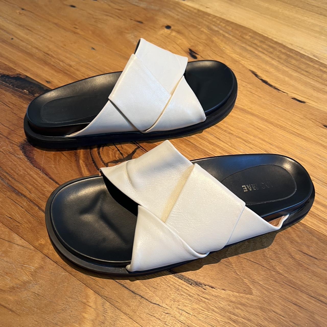 Alias Mae cream leather slides Size 39 - Depop