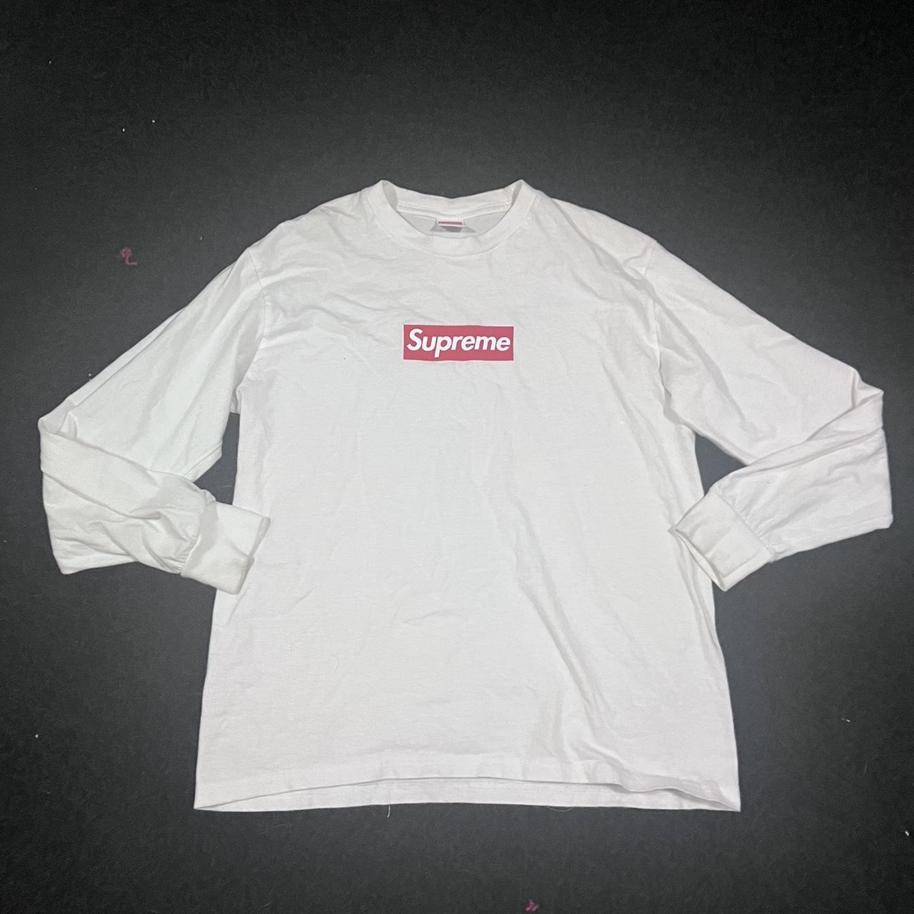 Supreme white box logo longsleeve never worn size... - Depop