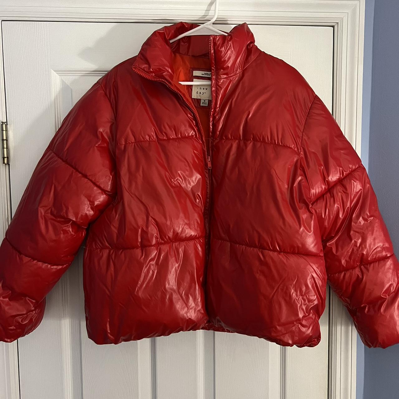 Target red puffer - Depop