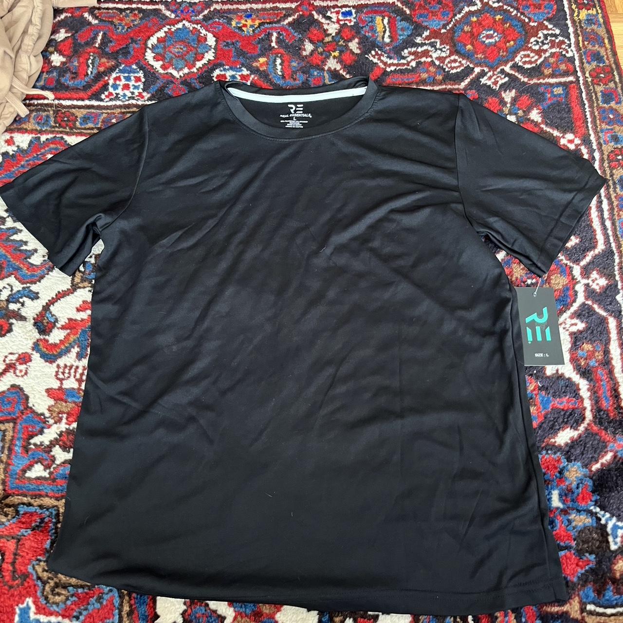 Black workout shirt, polyester, large. - Depop