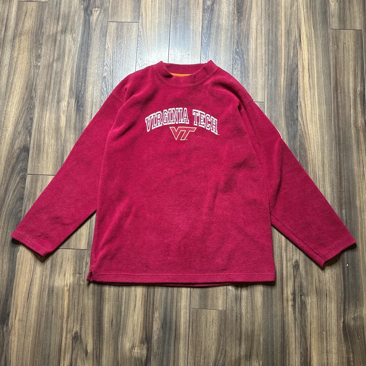 Vintage Virginia Tech Fleece Top Size... - Depop