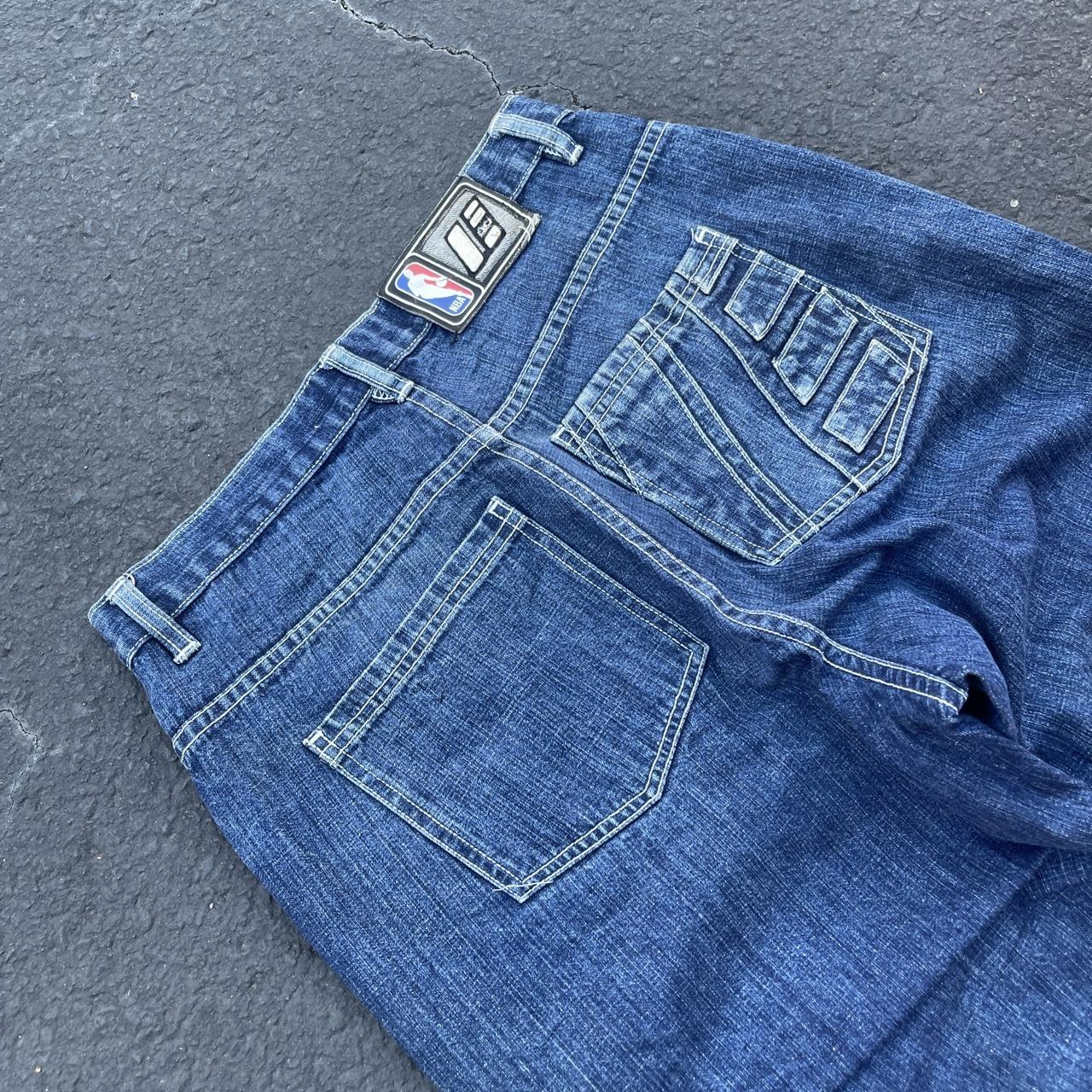NBA unk 2000s skater embroidered jeans Size... - Depop
