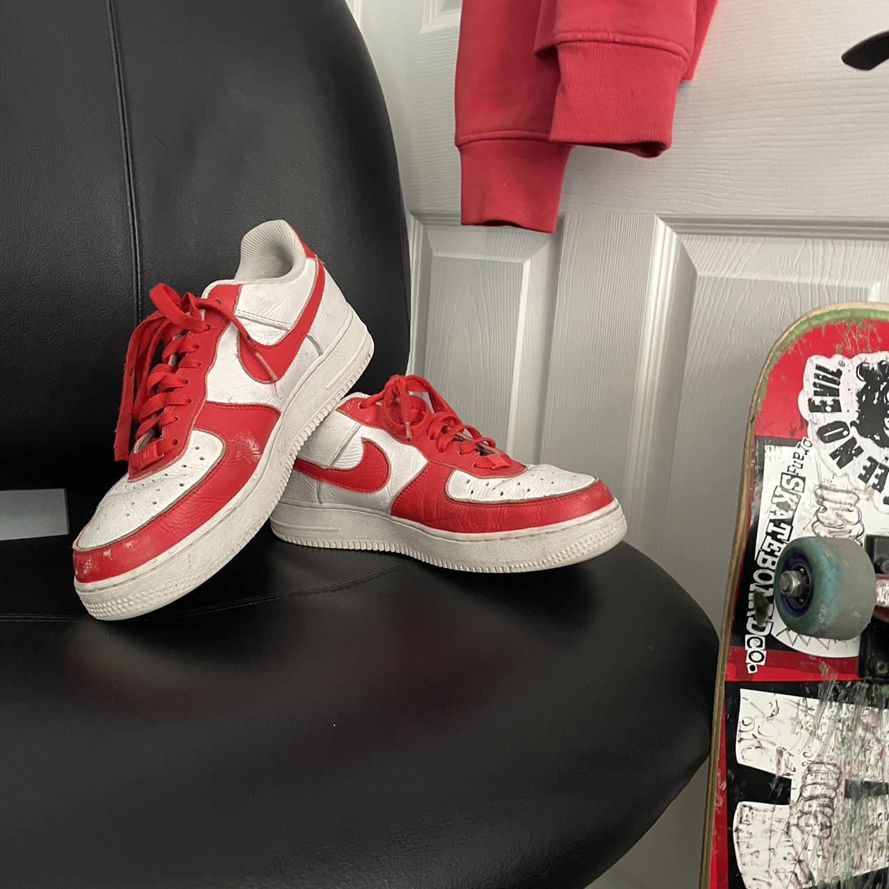 Red Custom Nike By You Air Force 1s ⚠️no box •match... - Depop