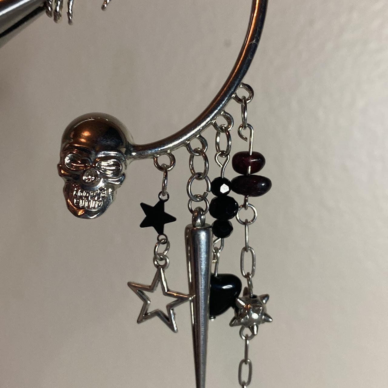 Gothic vibes ear cuffs handmade jewelry crystal... - Depop