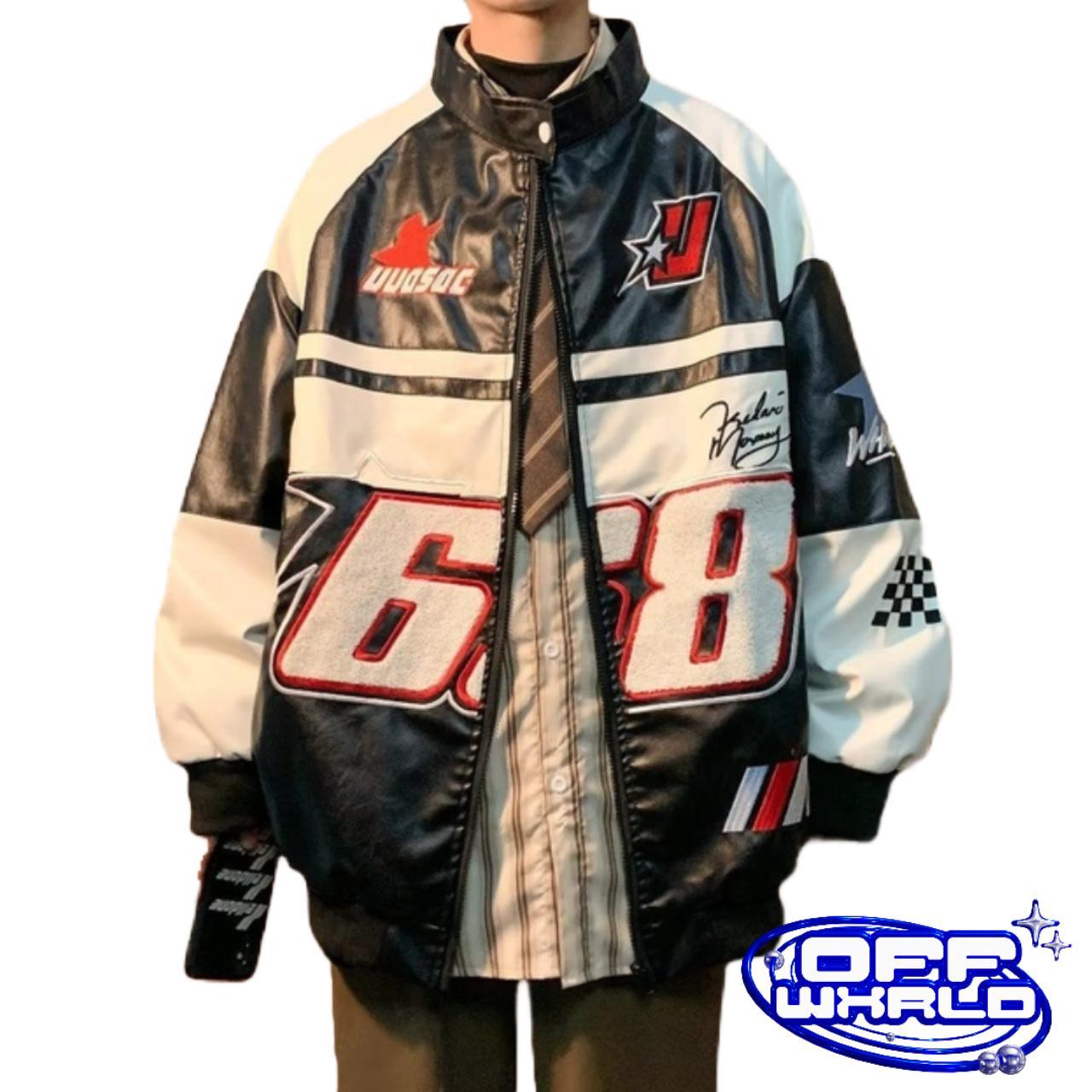 Vintage Varsity Moto Racing Patches Jacket "BACK TO... - Depop