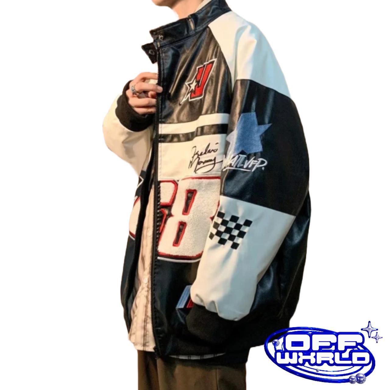 Vintage Varsity Moto Racing Patches Jacket "BACK TO... - Depop