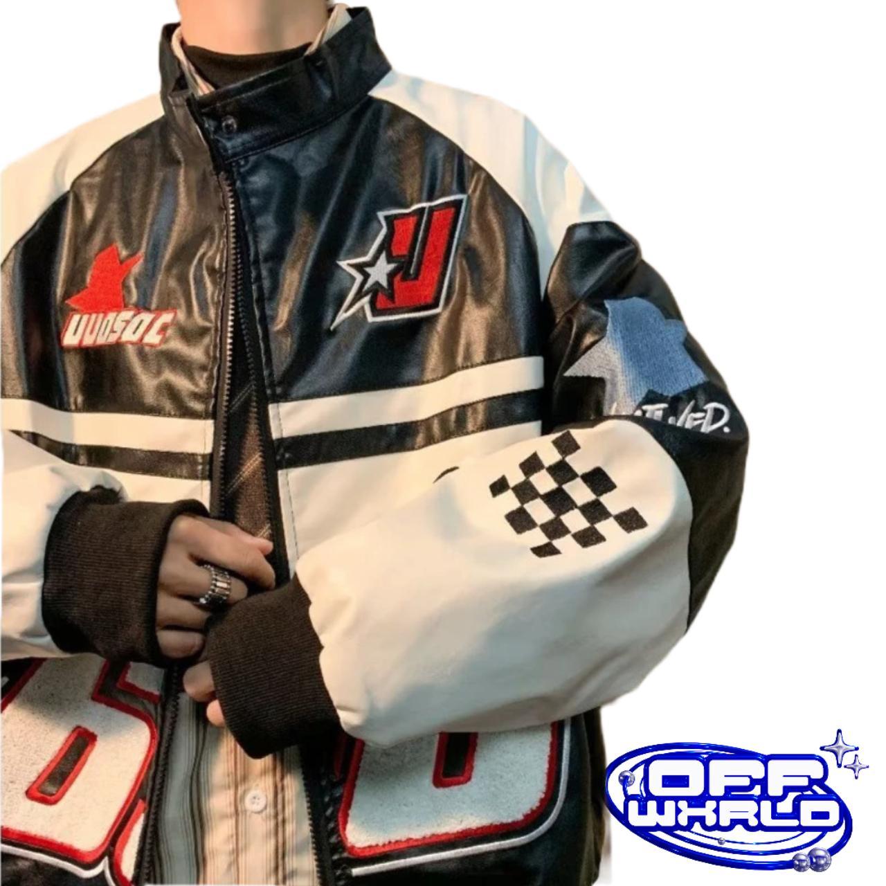 Vintage Varsity Moto Racing Patches Jacket "BACK TO... - Depop