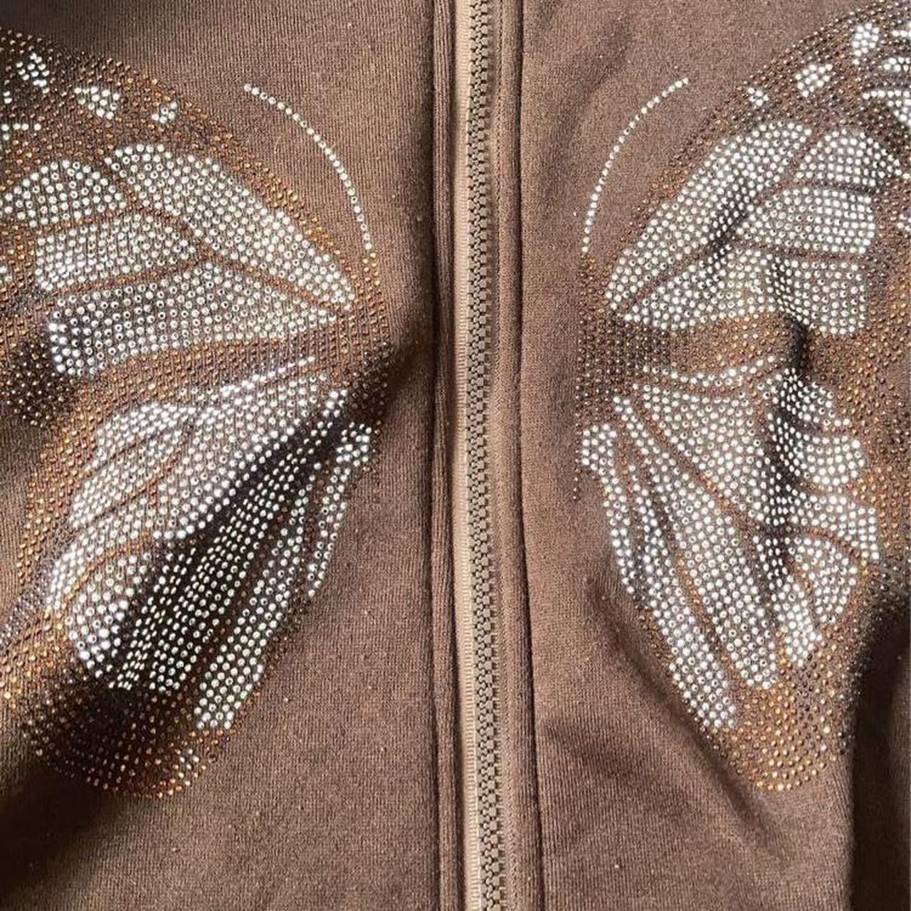 shein brown diamonte butterfly hoodie!🤎🦋 super cute... - Depop