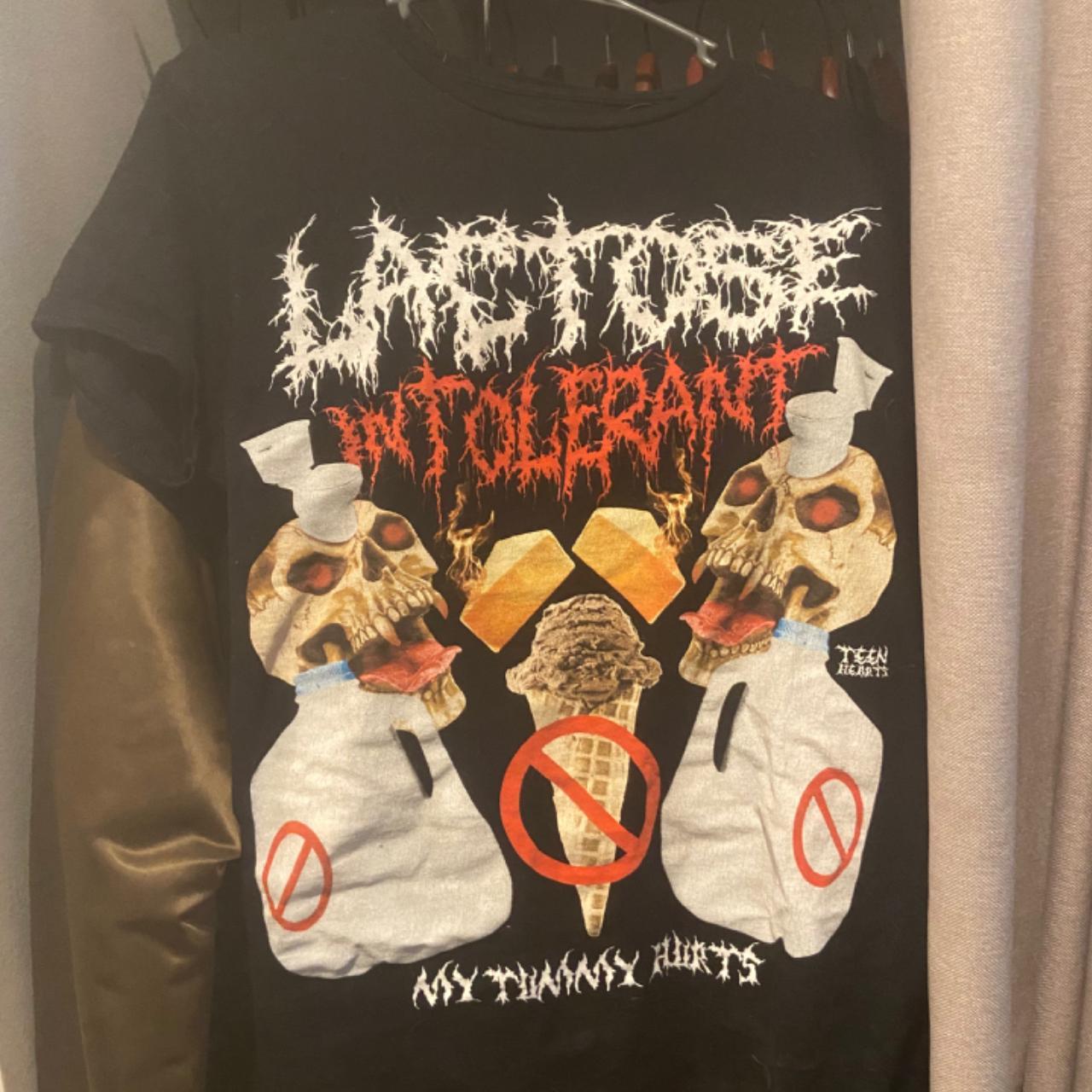 LACTOSE INTOLERANCE metal font shirt Just a funny... - Depop