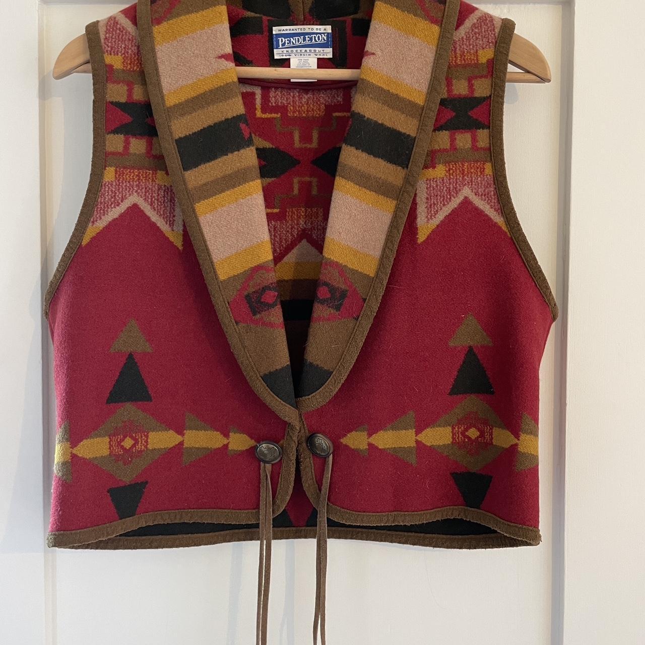 Vintage Pendleton western vest. 100% virgin wool. - Depop