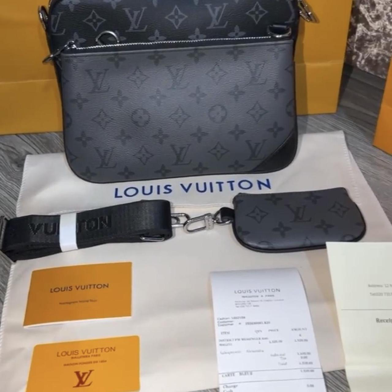 Louis Vuitton grey trio pouch Brand new Comes with... - Depop