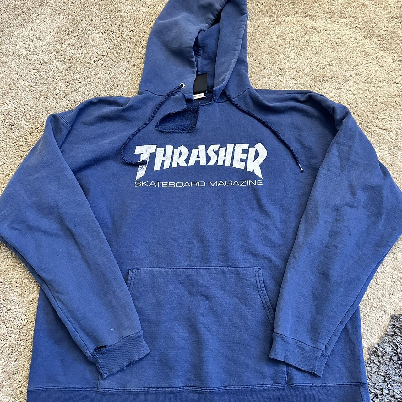 Pullover hoddie Thrasher skateboard magazine desstress - Depop