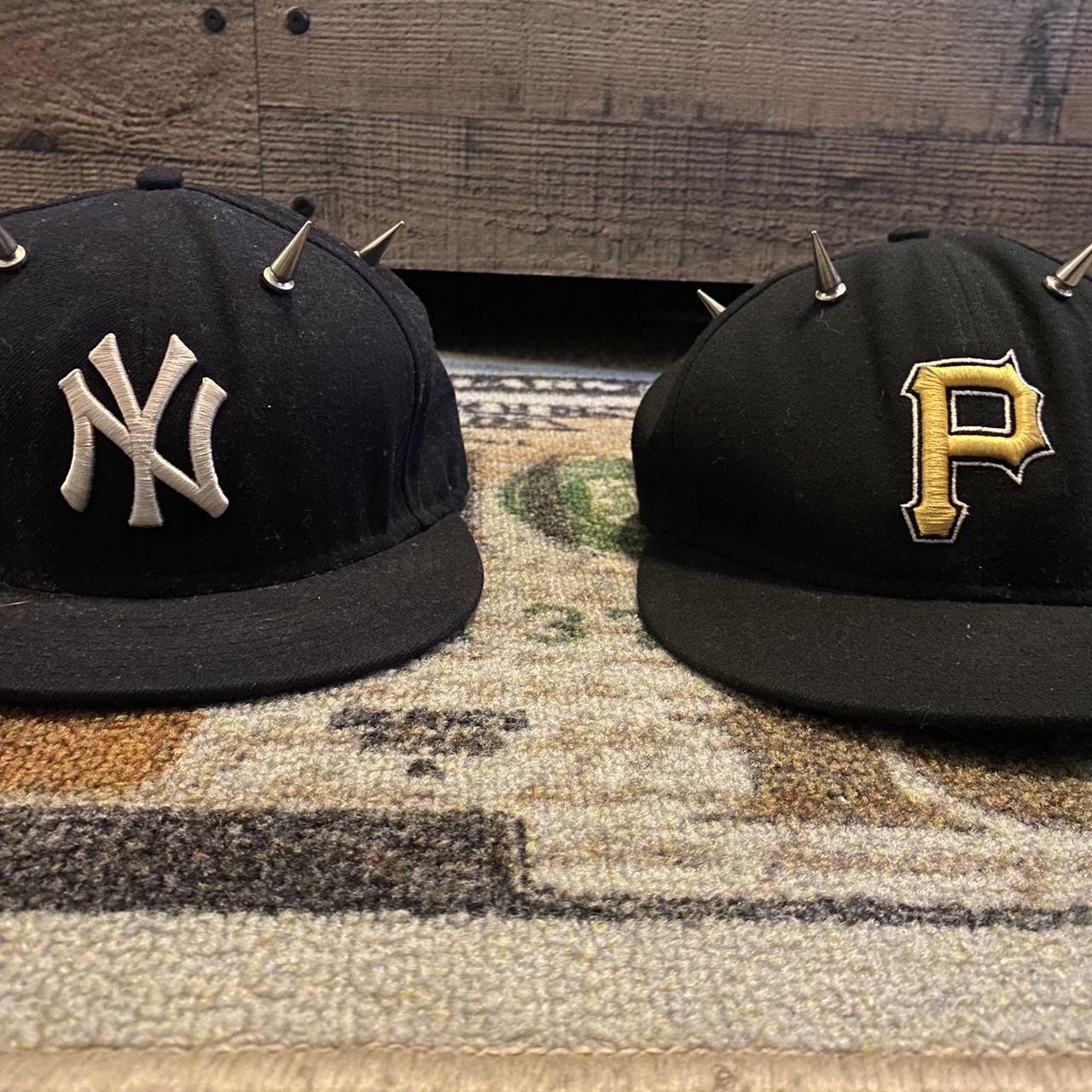 Y2K vintage spiked fitted caps I put in those... - Depop