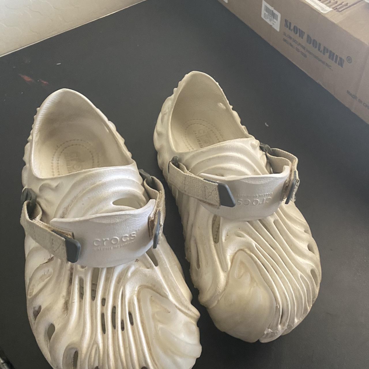 Salahe bemberry white crocs Used a lot Size 11 - Depop