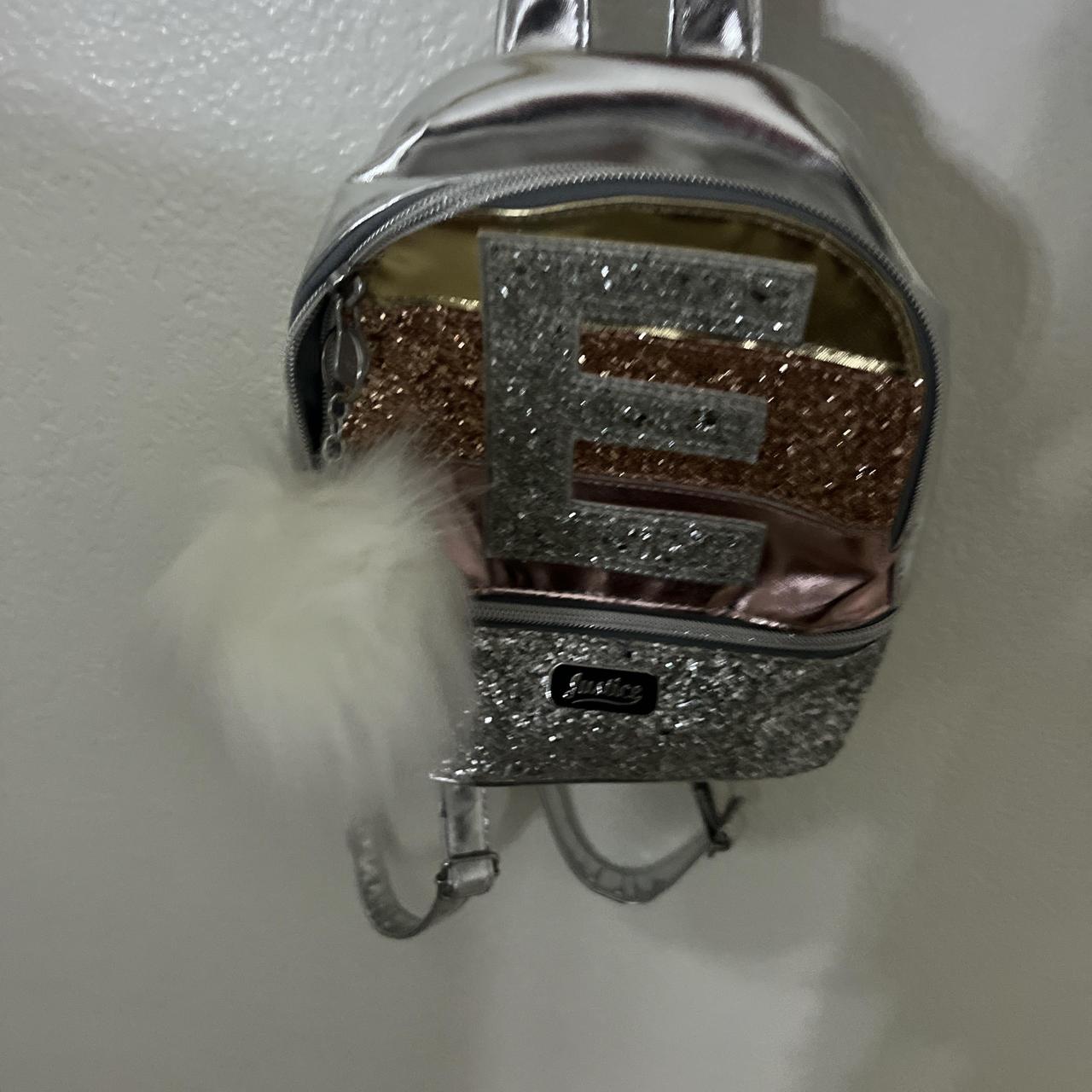 Metallic silver and colorful mini backpack!!🪩#pretty - Depop