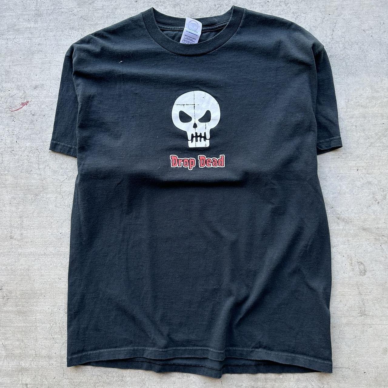 Dropdead Men's Black and White T-shirt | Depop