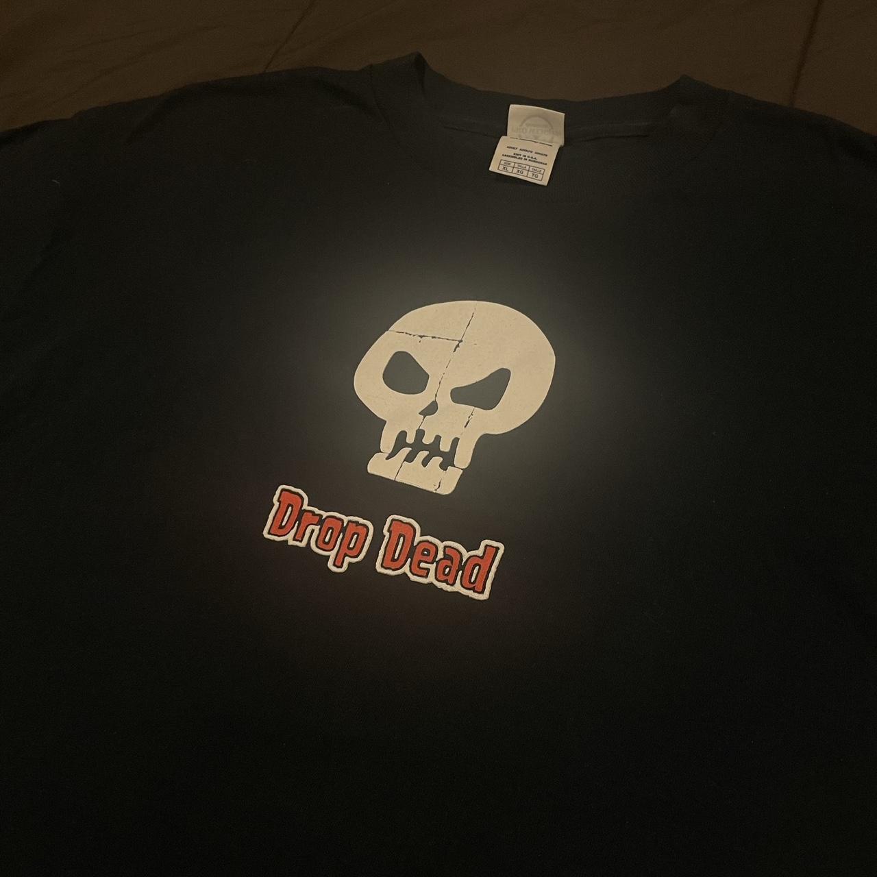 Dropdead Men's Black and White T-shirt | Depop