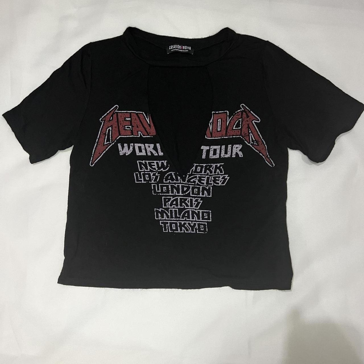 Sexy deep-v rocker crop top. In excellent condition,... - Depop