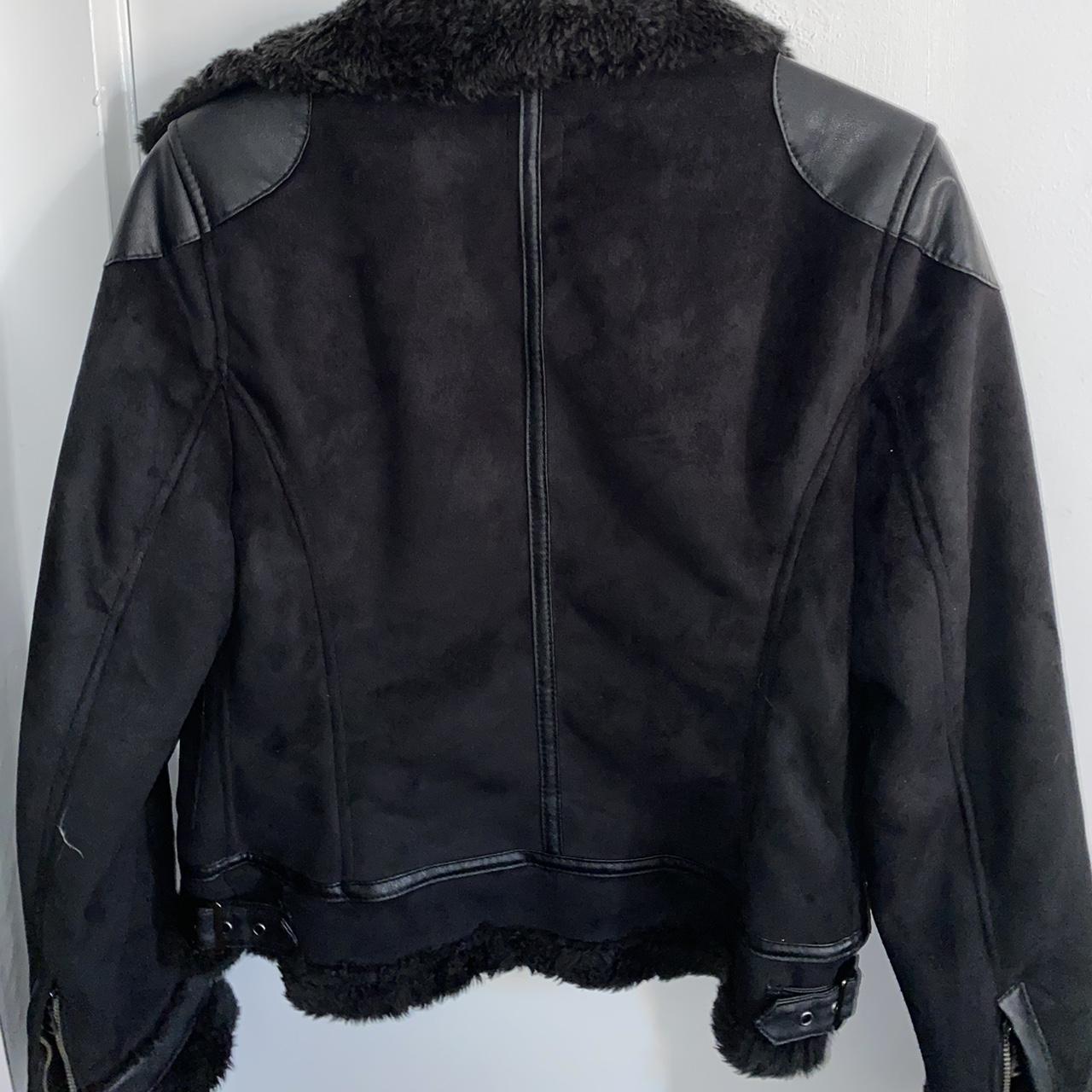 Black Express Jacket with zippers and faux leather... - Depop