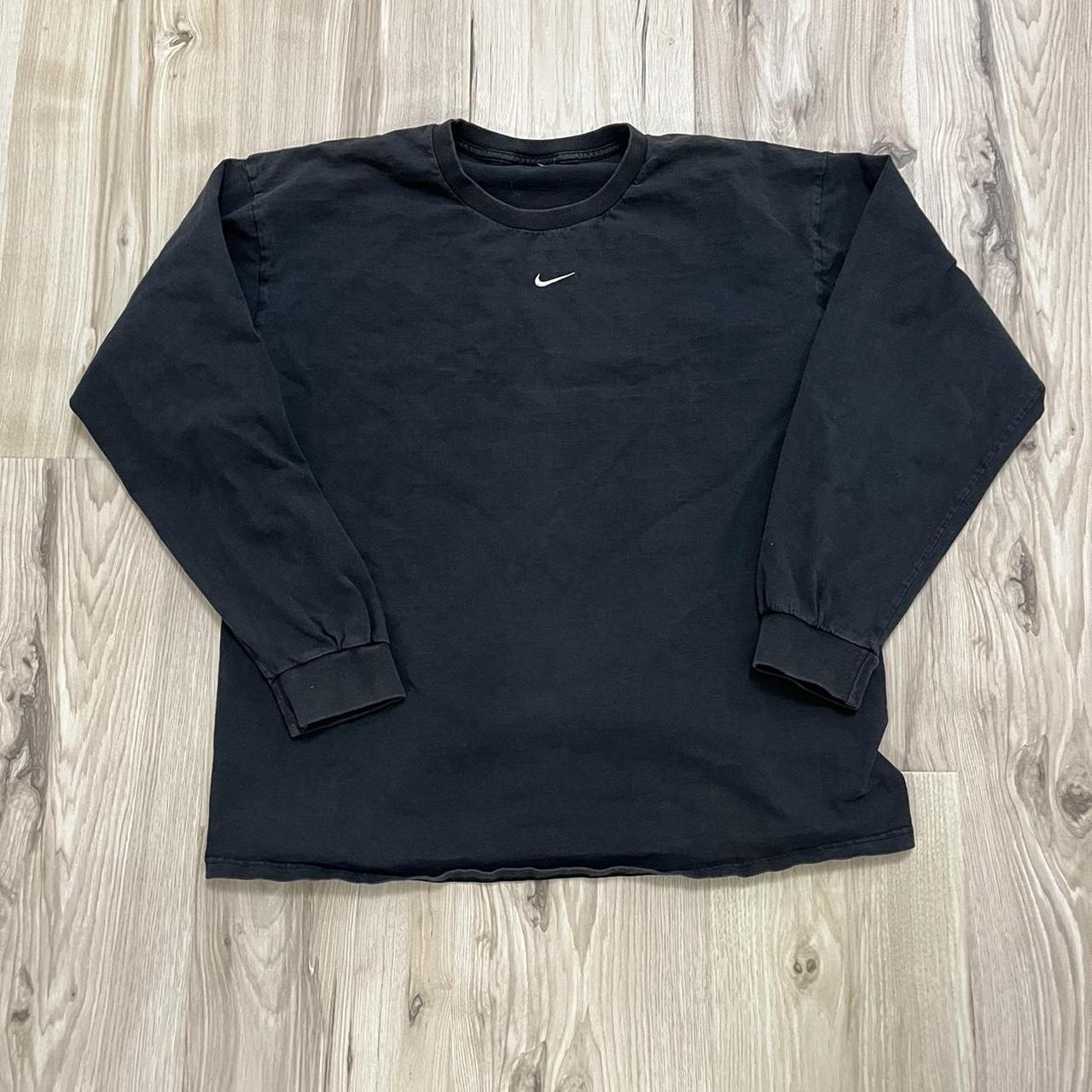 Men's Vintage Sun Faded Black Nike Center Swoosh... - Depop