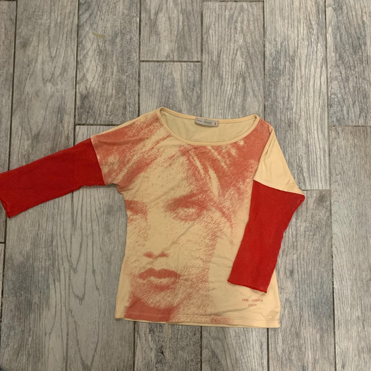 Cop. Copine Paris half sleeve tee Sick face logo on... - Depop