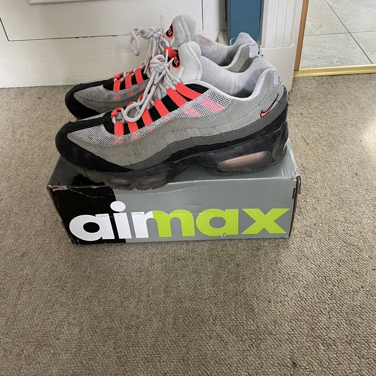 Nike Air Max 95 trainers in grey and orange #sneakers - Depop