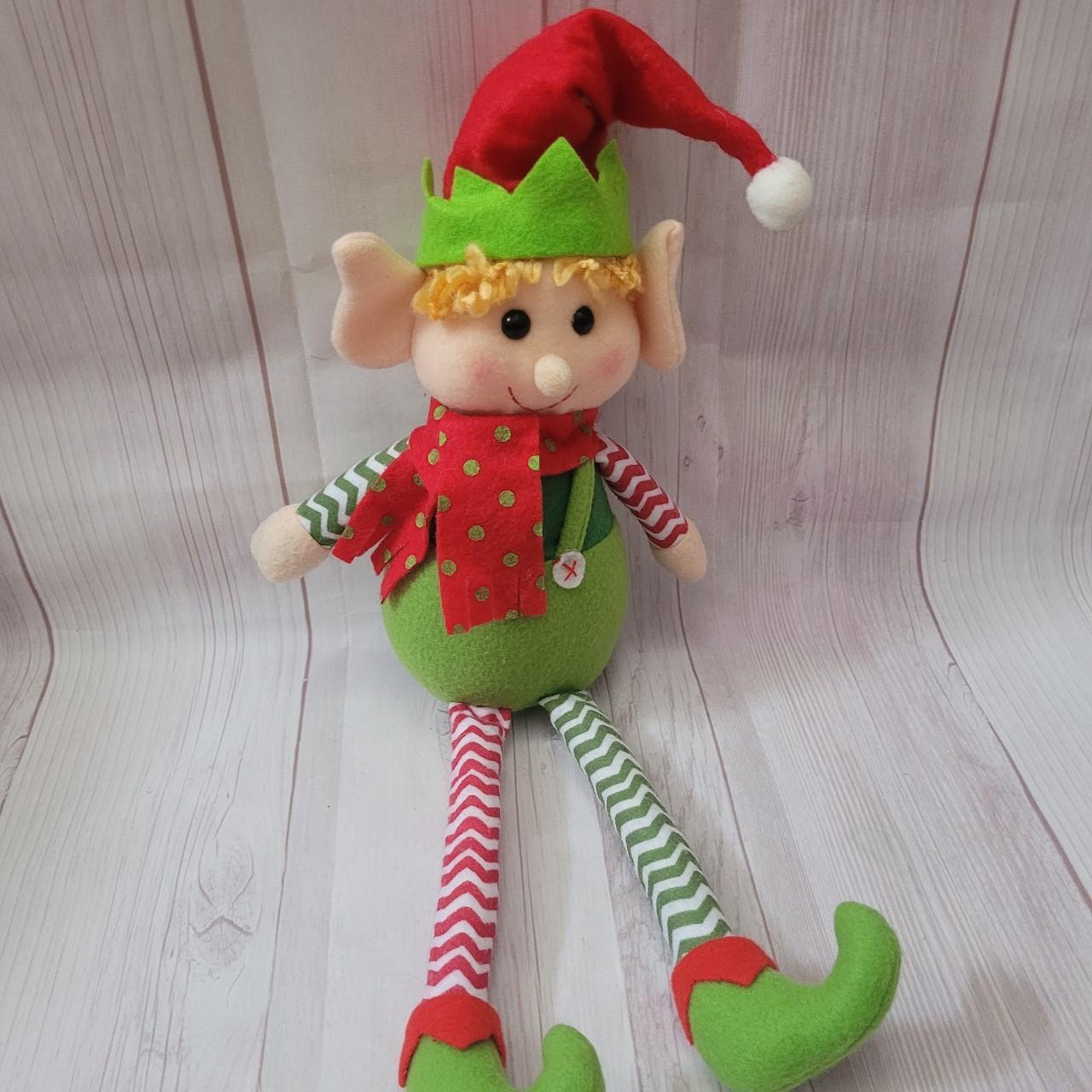 Shelf Sitting~Smiling Christmas Elf~Holiday Green... - Depop