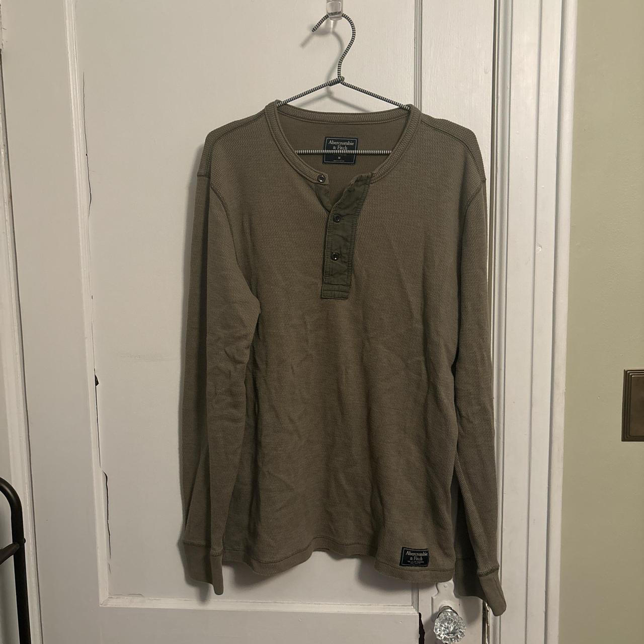 green abercrombie & fitch long sleeve waffle... - Depop