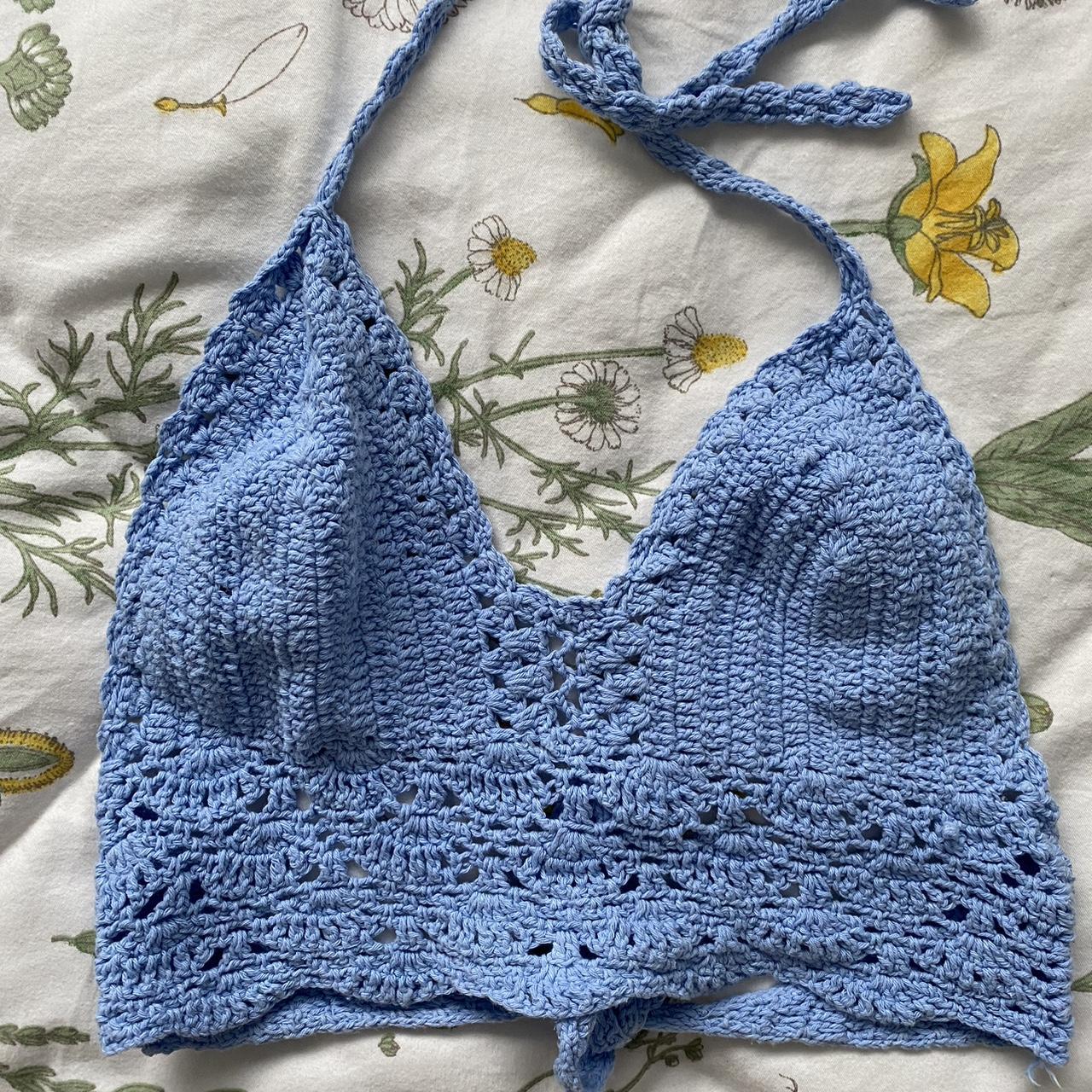 Handmade crochet top, worn once size S/M can be... - Depop