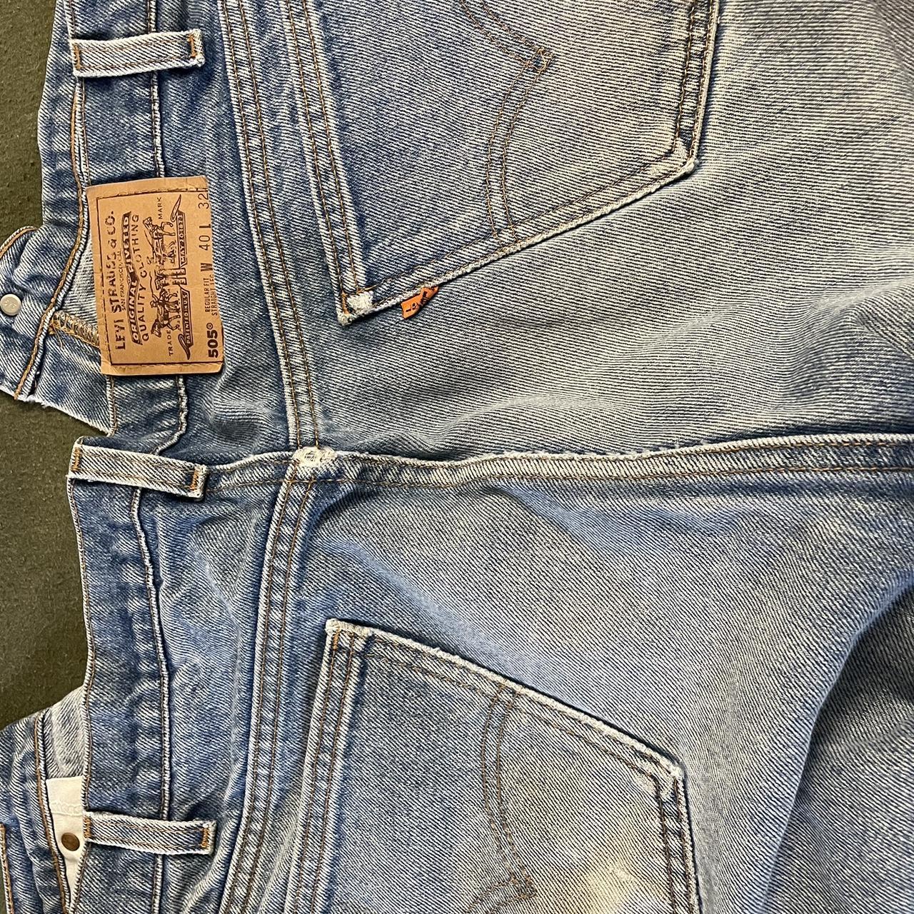 vintage 90s orange tab light wash 505 straight leg... - Depop