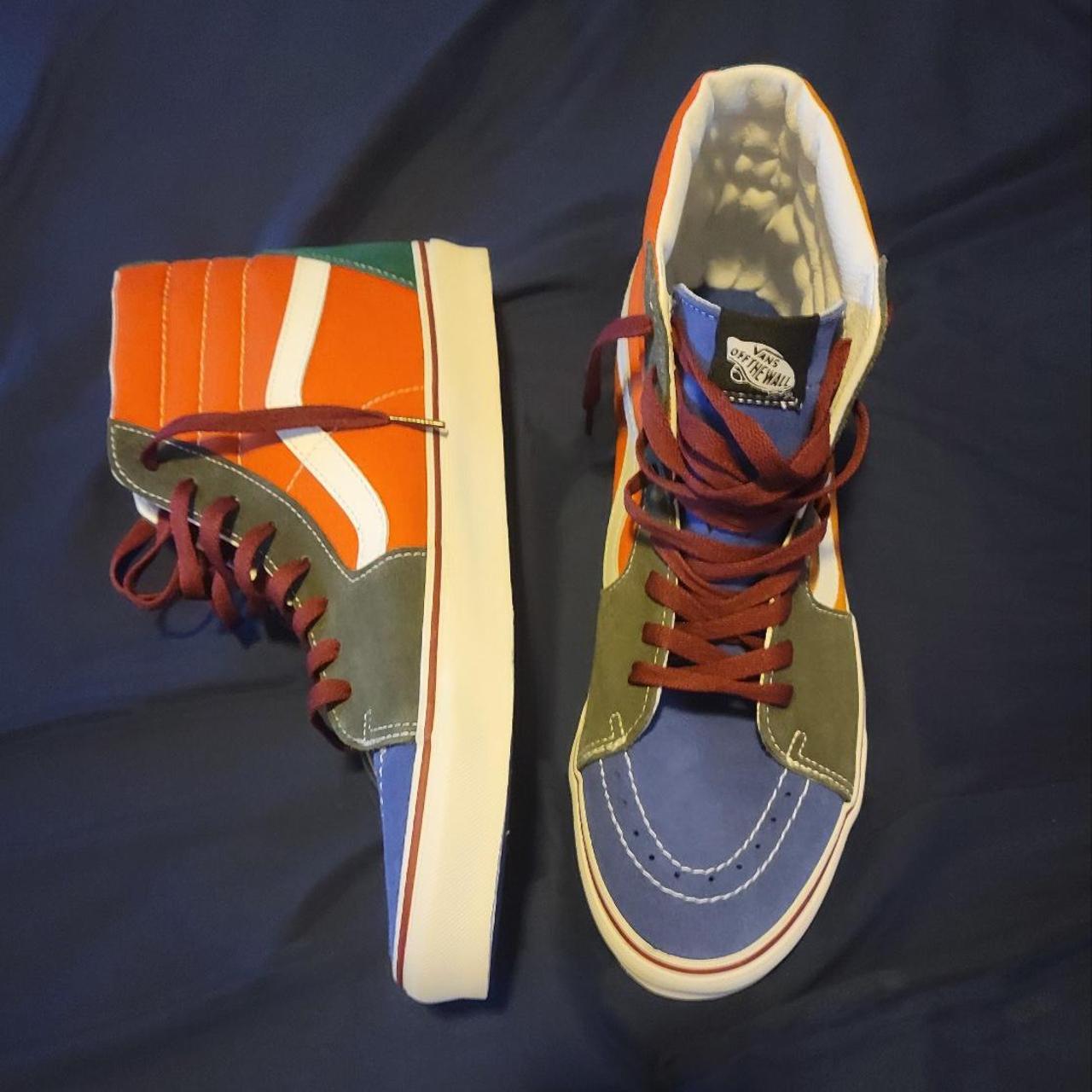 Vans Colorblock High Top Skater Shoes Basically... - Depop