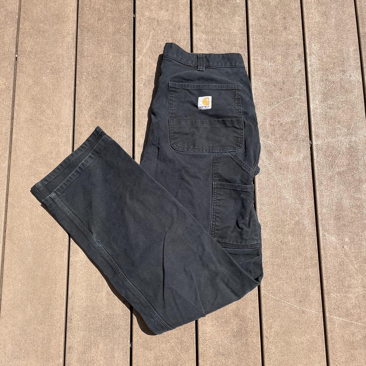 Vintage Carhartt black double knees size:34 - Depop