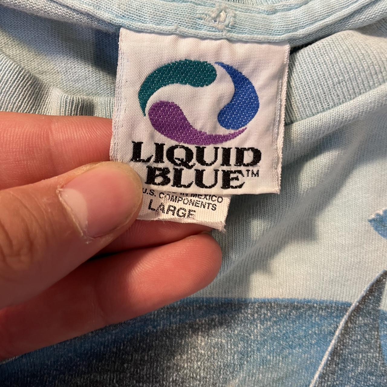 Vintage dated 2000 Liquid blue Dolphin AOP... - Depop