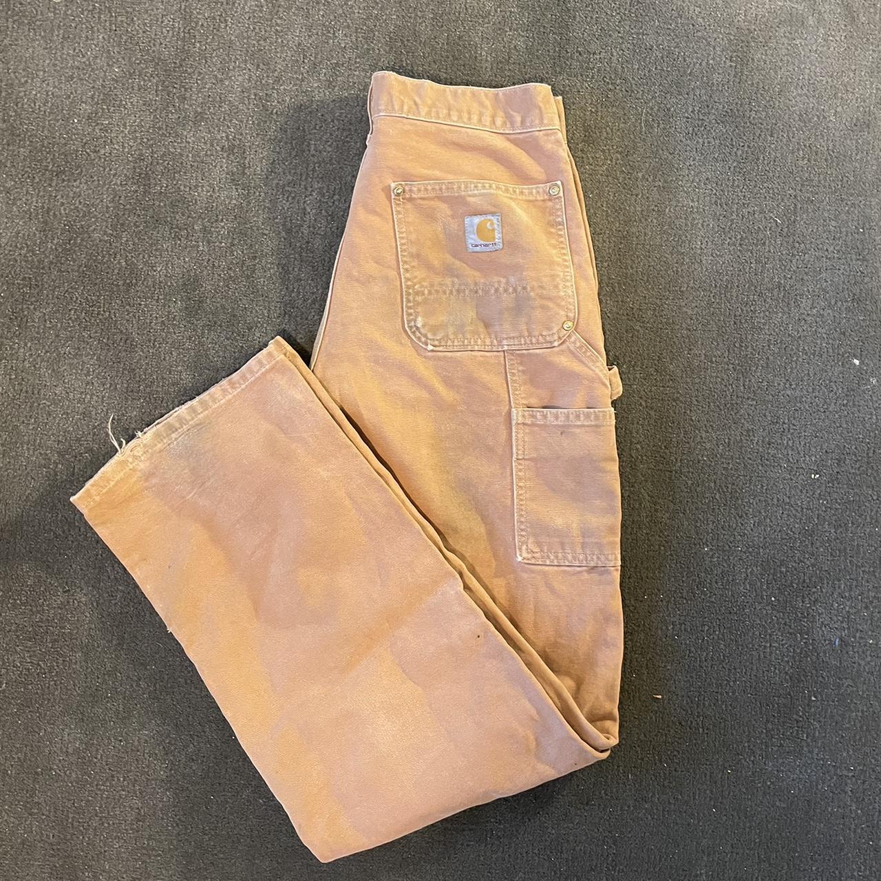 Vintage 90s carhartt orangish double knees... - Depop