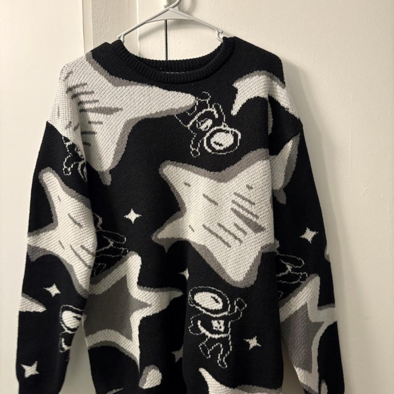 Astronaut black and grey manfinity sweater #sweater... | Depop