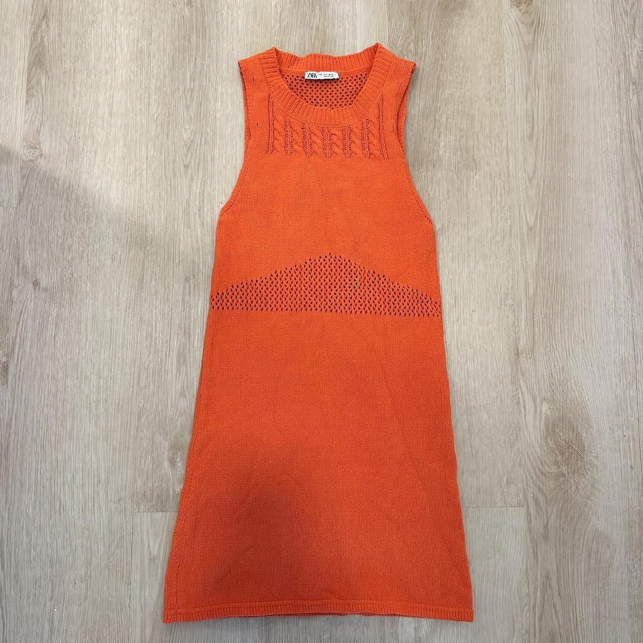 ZARA Orange Knit Dress - Size Small NWOT, never worn - Depop