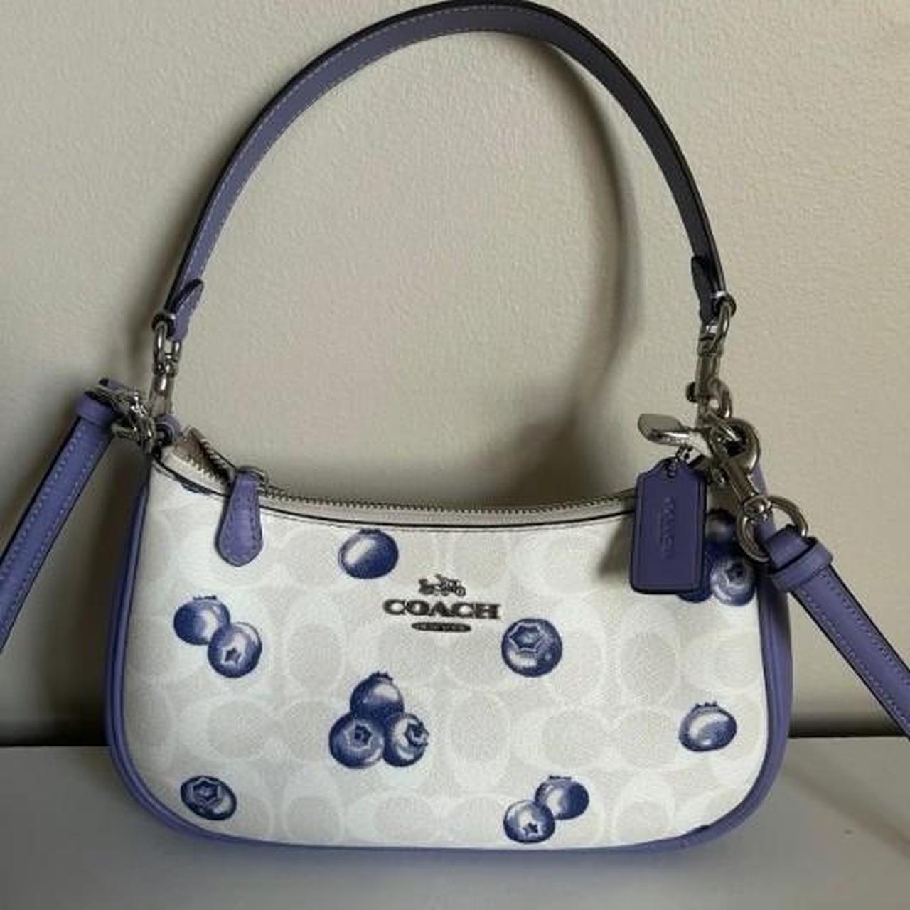 Coach Teri Shoulder Bag In With Blueberry Print and... | Depop
