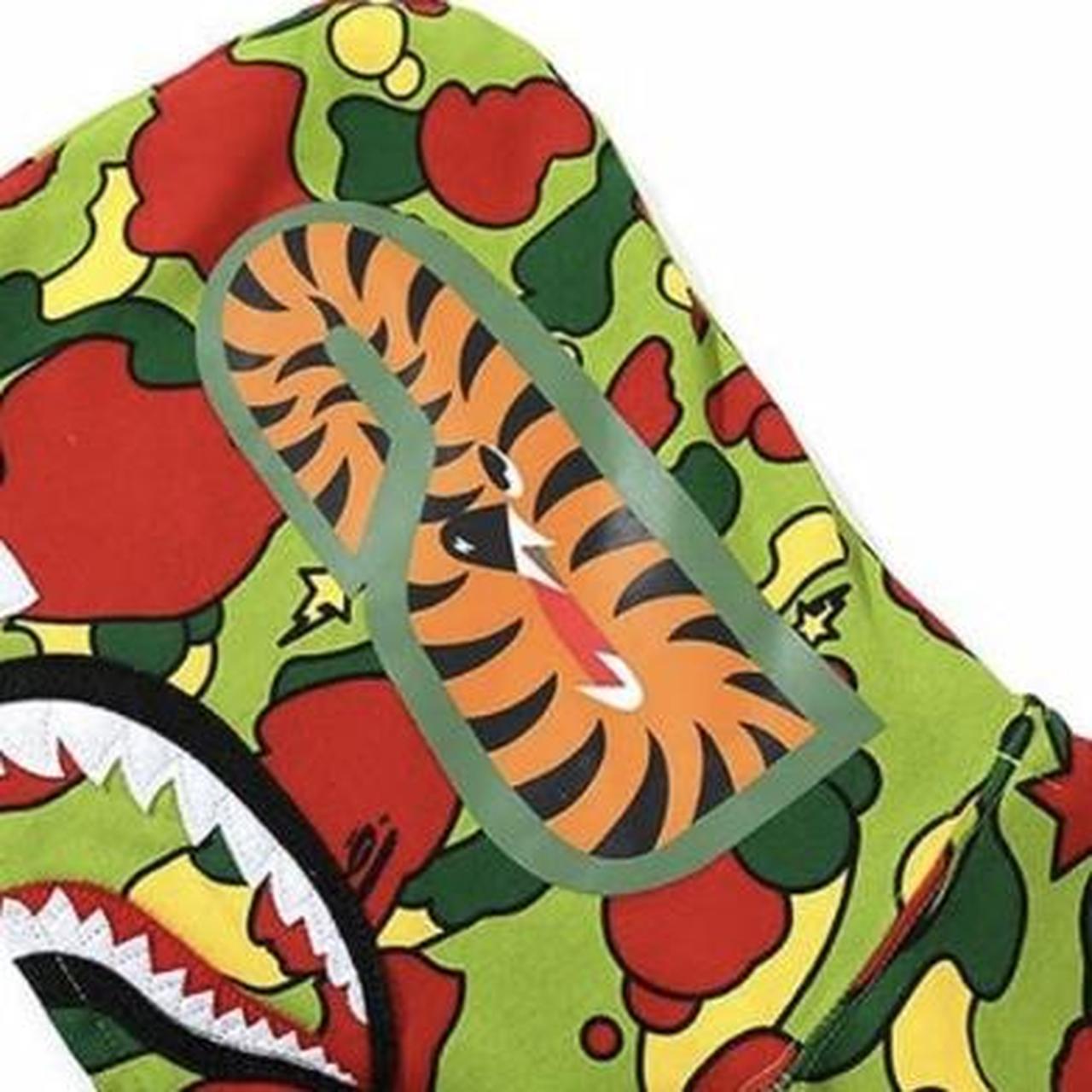 Bape hoodie zip up green red Brand new Authentic - Depop