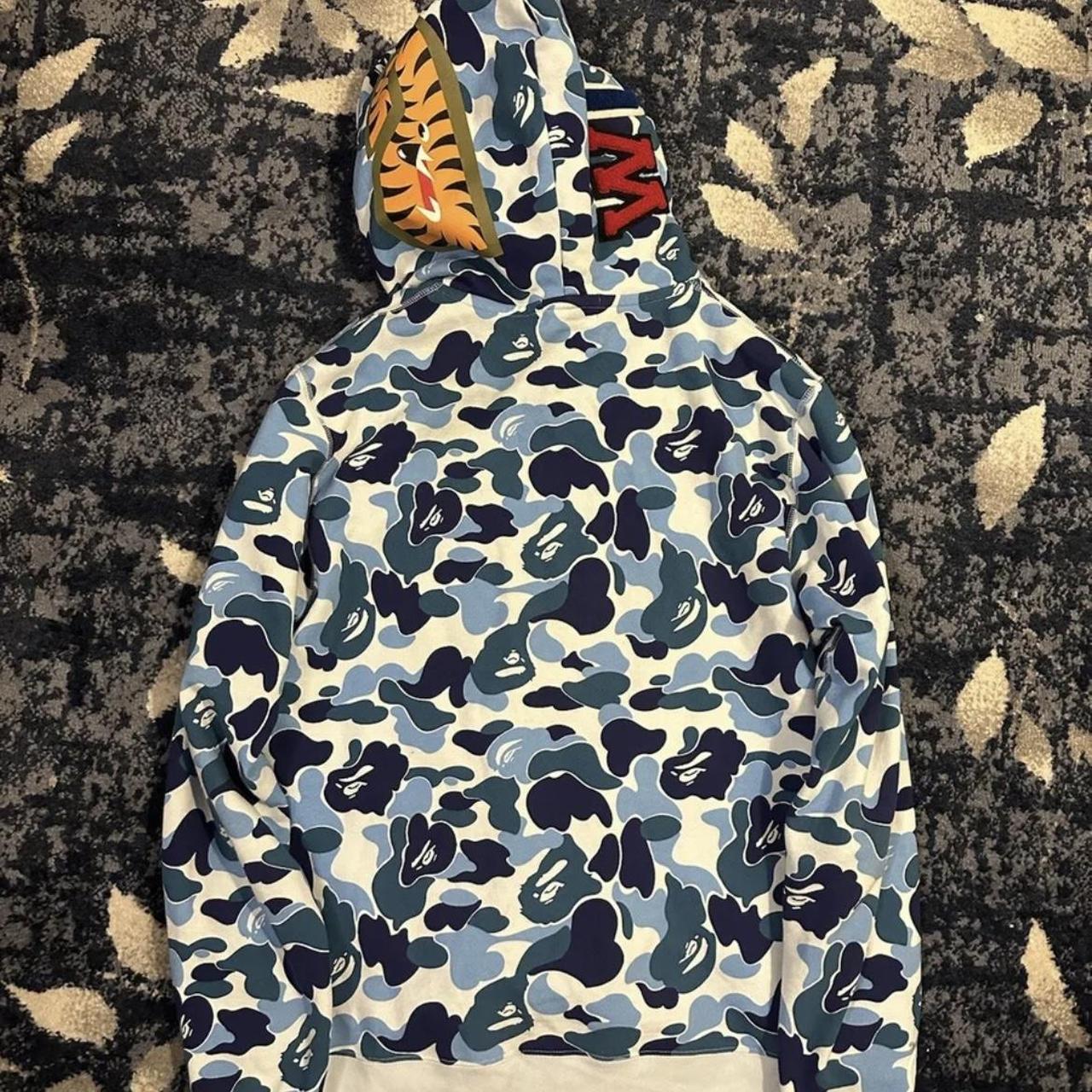 Blue Bape hoodie zip up Authentic Brand new - Depop