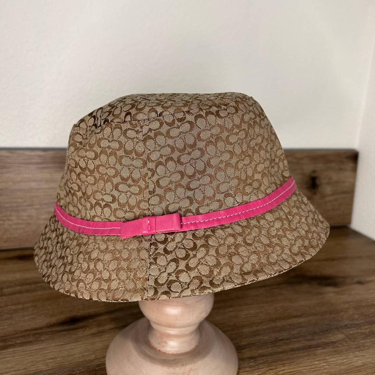 Coach Cream and Pink Hat | Depop