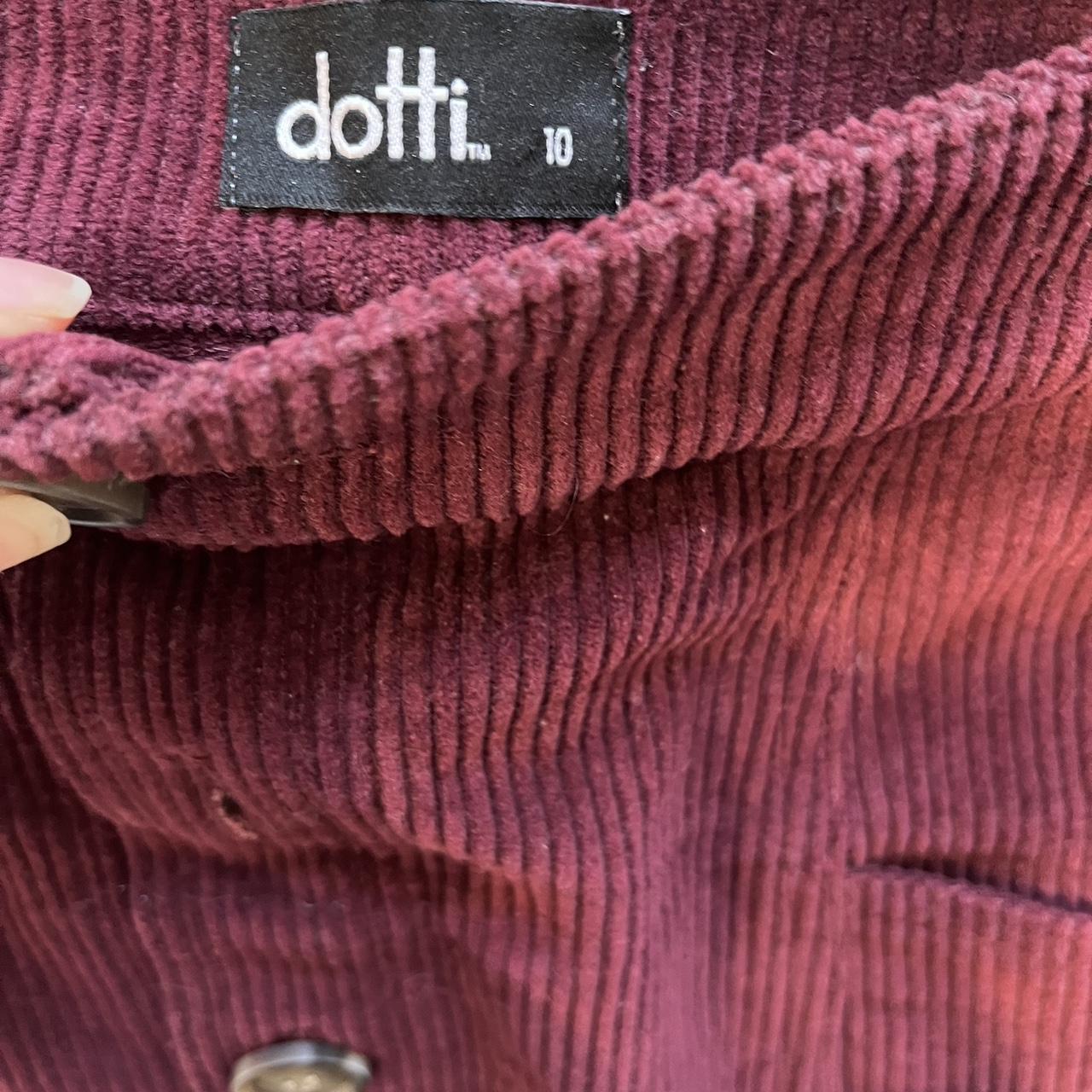 Dotti maroon corduroy mini skirt Size 10 Button up... - Depop