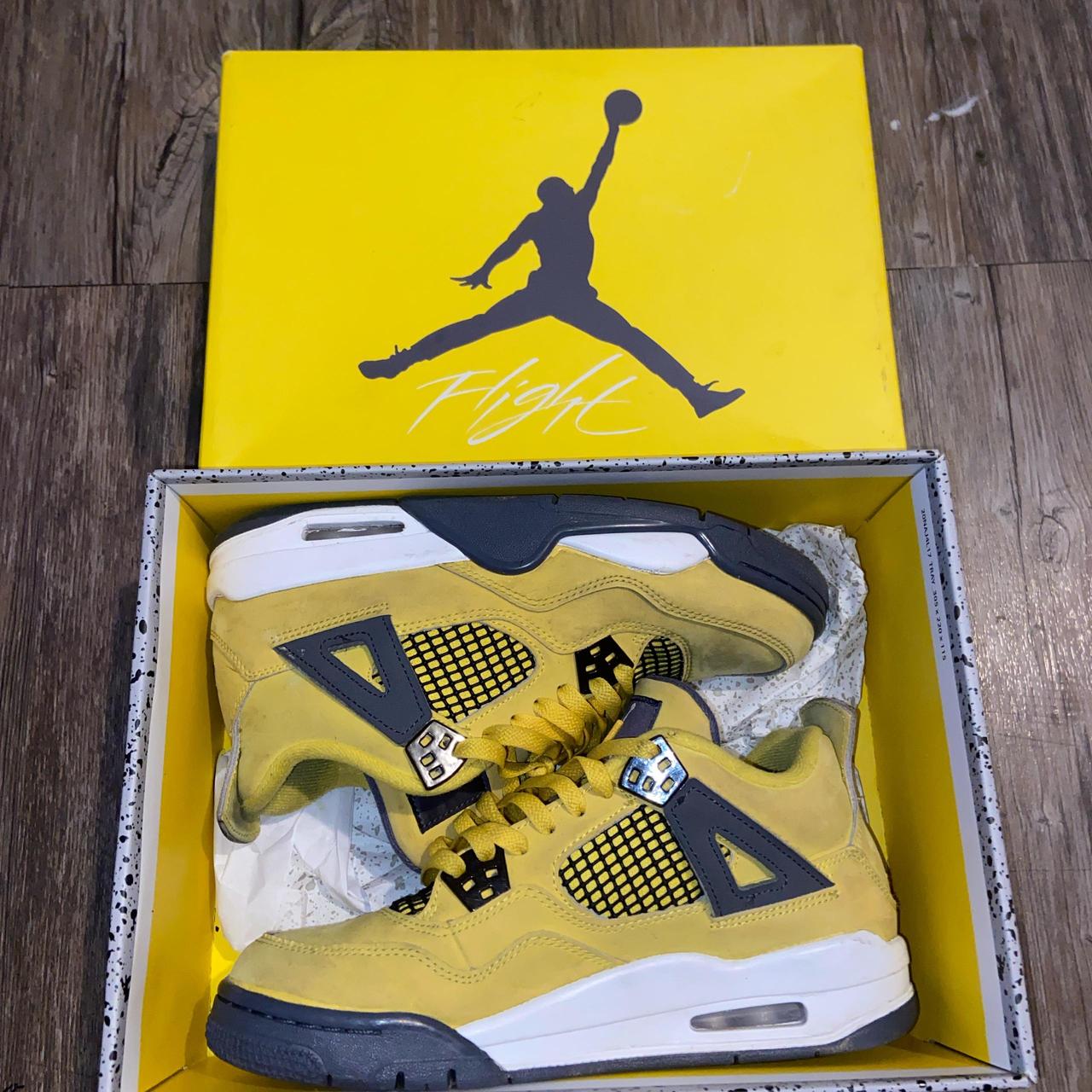 Jordan 4 Lightning Size 7Y(8.5W)(7M) Bought off Goat... - Depop