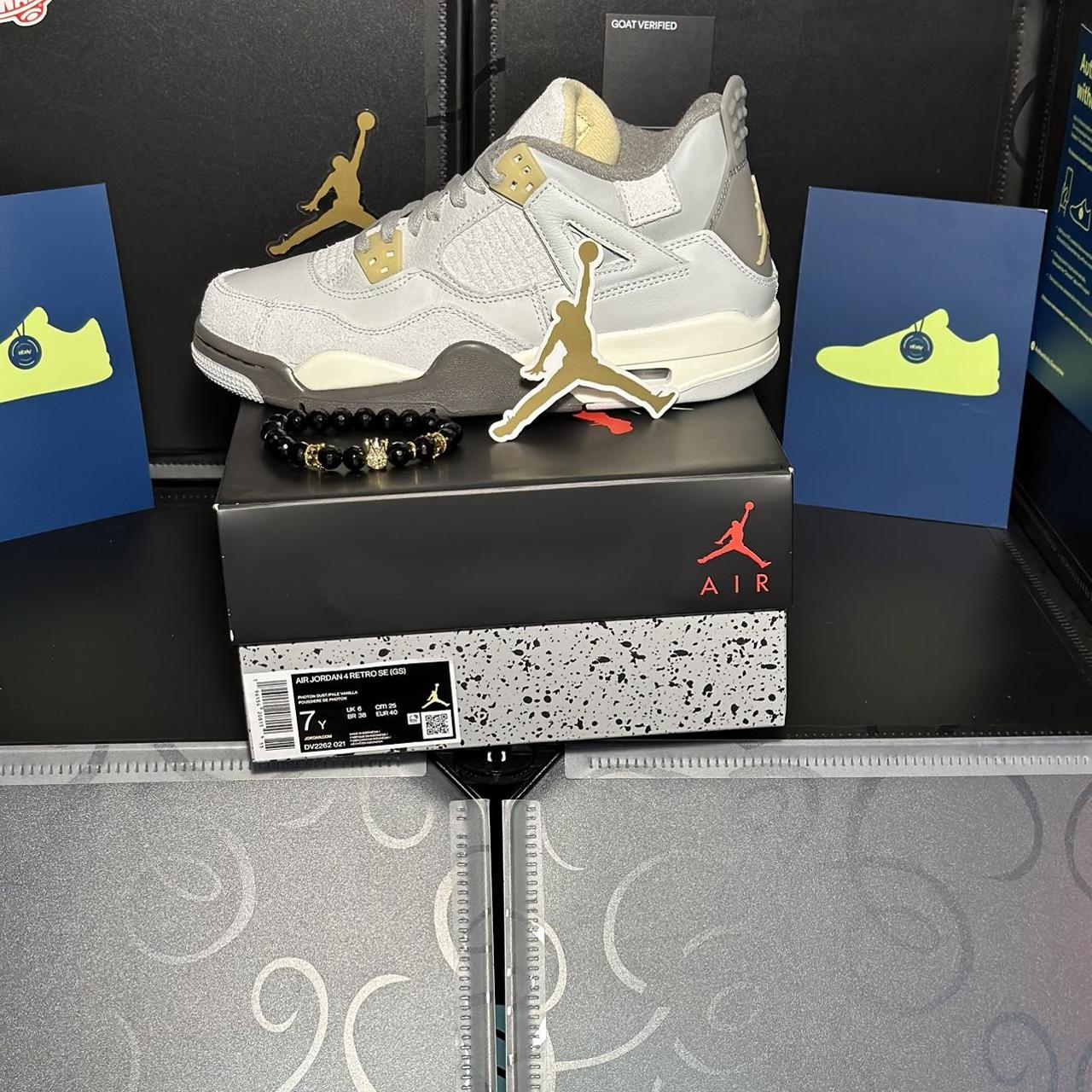 Jordan Grey and White Trainers | Depop