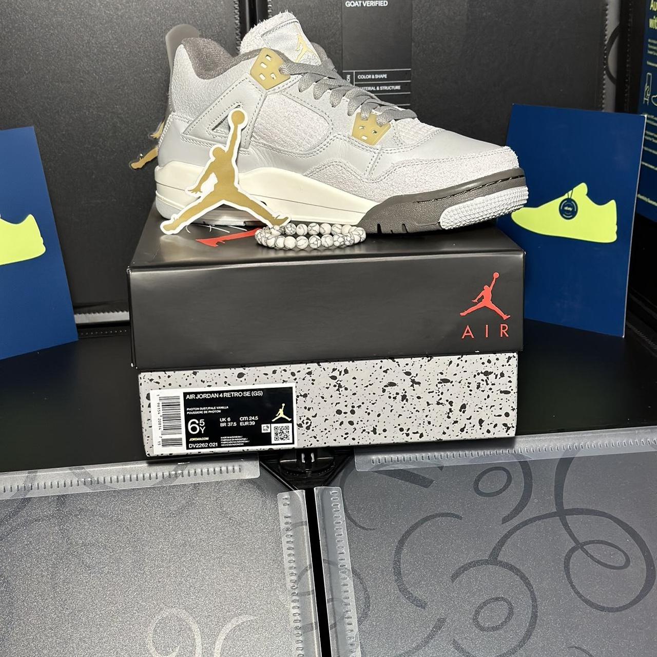 Jordan Grey and White Trainers | Depop