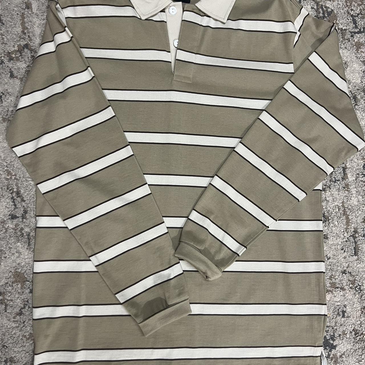 Small Men’s long sleeve button up, cream and tan.... - Depop