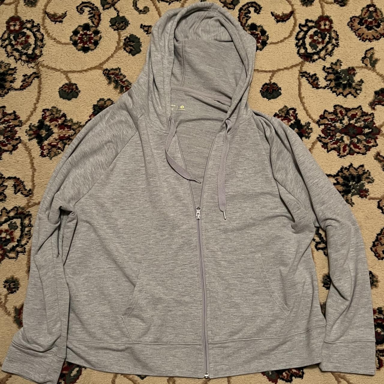 grey zip-up jacket good condition, worn before but... - Depop