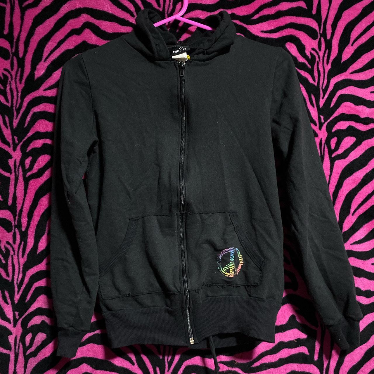 Black rainbow zebra emo scene jacket Good condition... - Depop