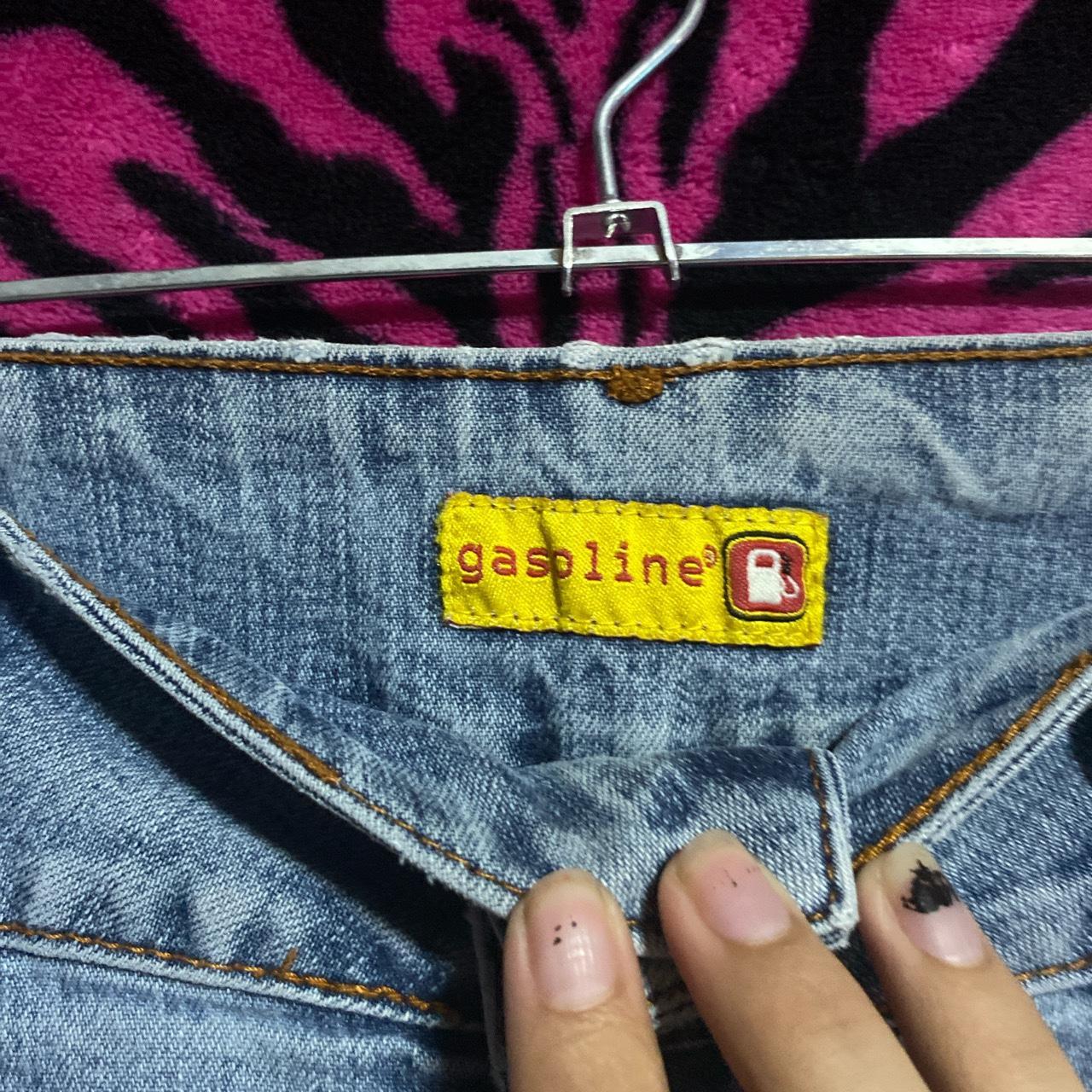 Y2k low rised gasoline flared denim jeans Good... - Depop