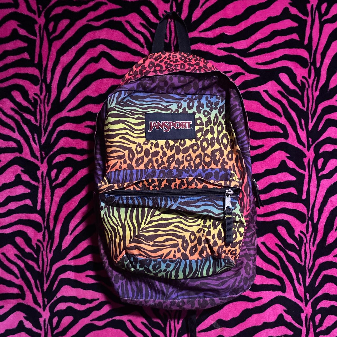 Rainbow scene zebra/leopard print jansport backpack... - Depop