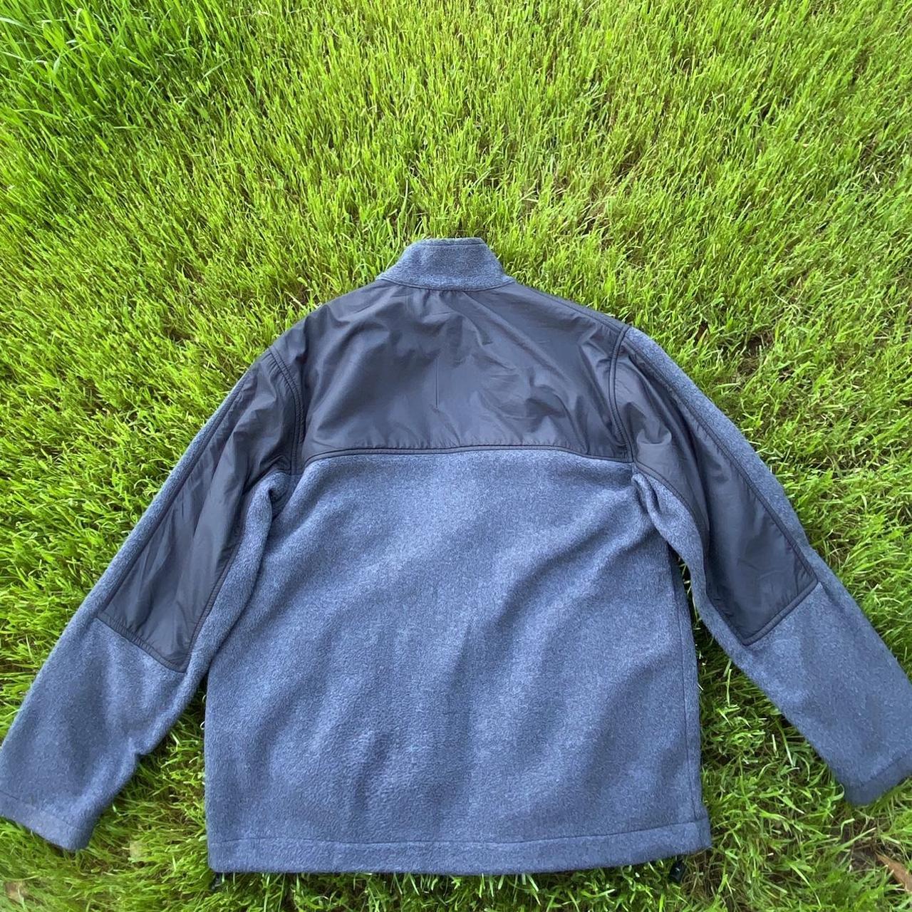 Vintage Chaps Fleece Winter Jacket- Grey Polyester... - Depop